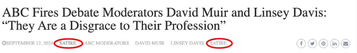 Fact Check: NO Evidence ABC Fired Presidential Debate Moderators David Muir And Linsey Davis ...